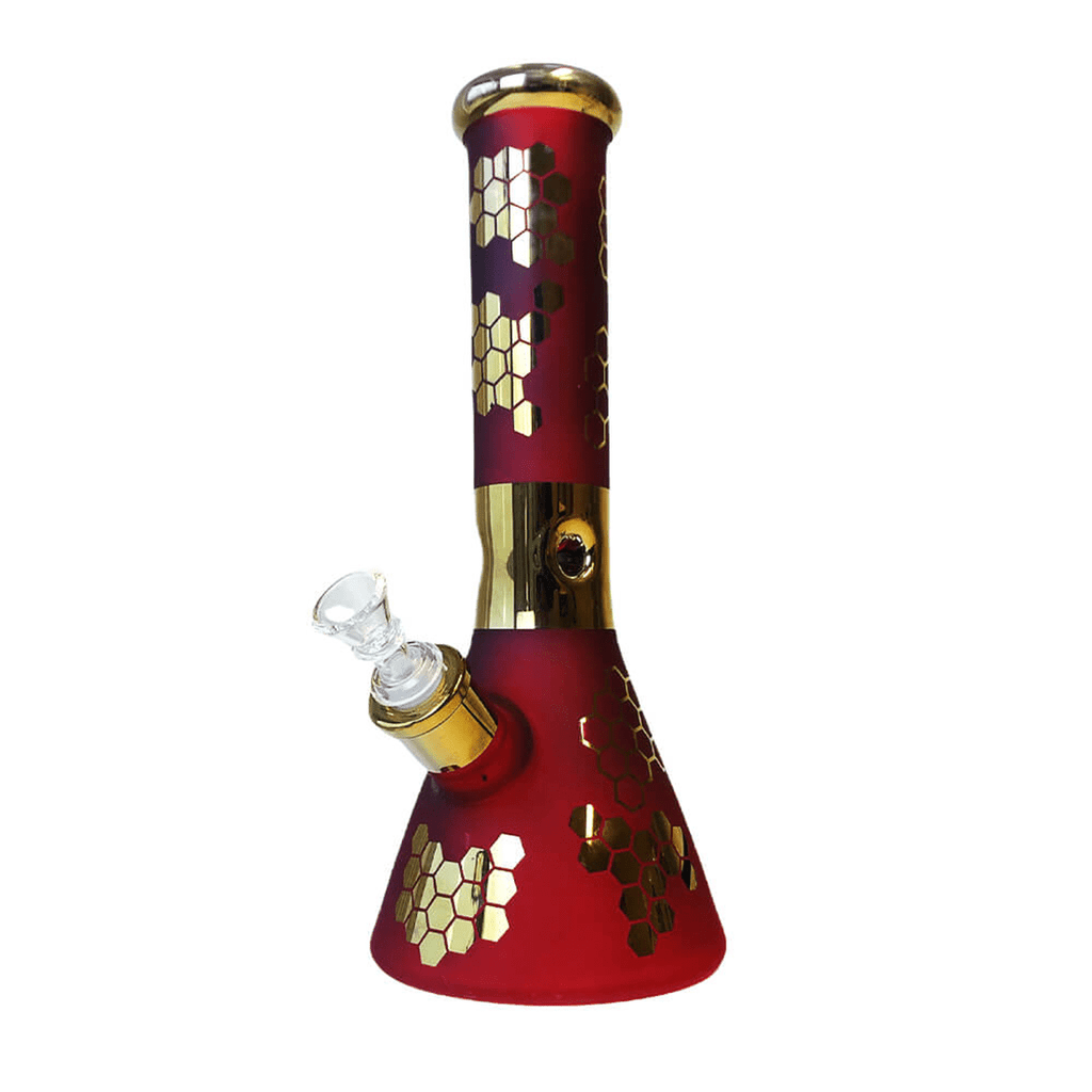 Bong din sticla 'BLACK SHEEP' Red Bee Hexagon | 32cm. – LegalizeItPlus.ro