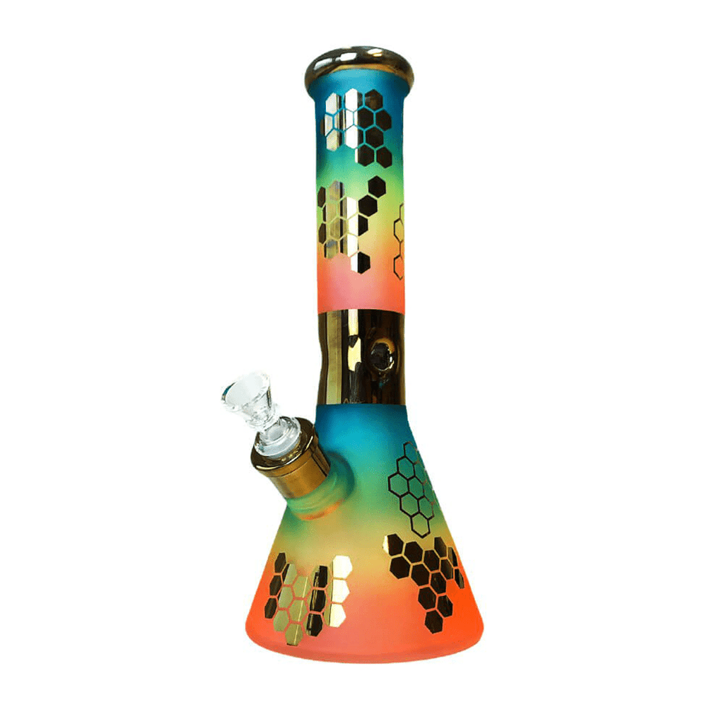 Bong din sticla 'BLACK SHEEP' Rainbow Bee Hexagon | 32cm ...