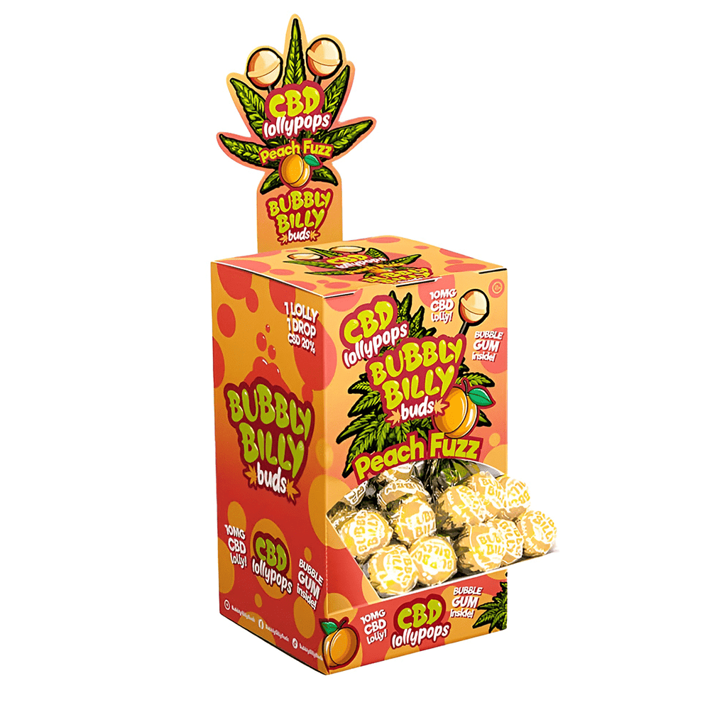 CBD Lollipops ‘BUBBLY BILLY’ Peach | 10mg CBD – 17g | LegalizeIt Plus ...